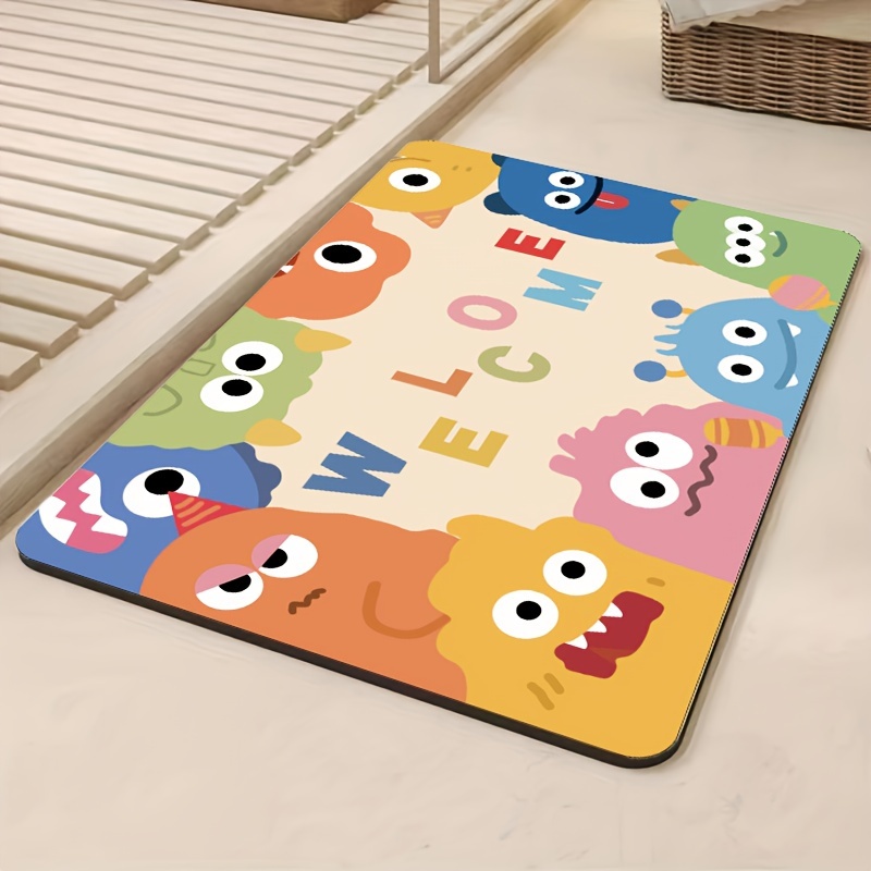 Cute Monster Kitchen Drain Mat Cute Cartoon Absorbent Quick - Temu ...