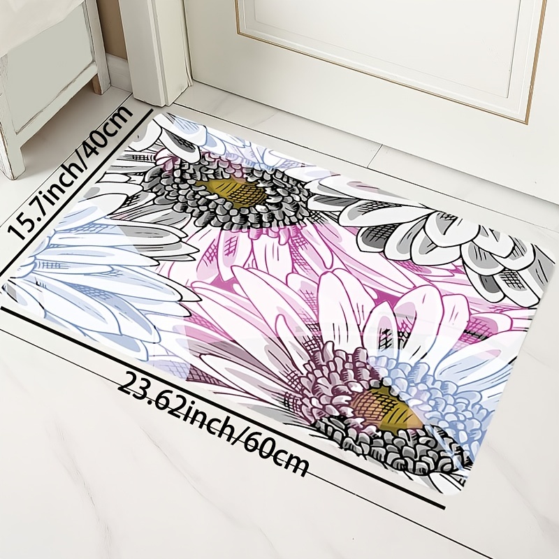 Painted Floral Pattern Area Rug Suitable For Hallway Bedroom - Temu ...