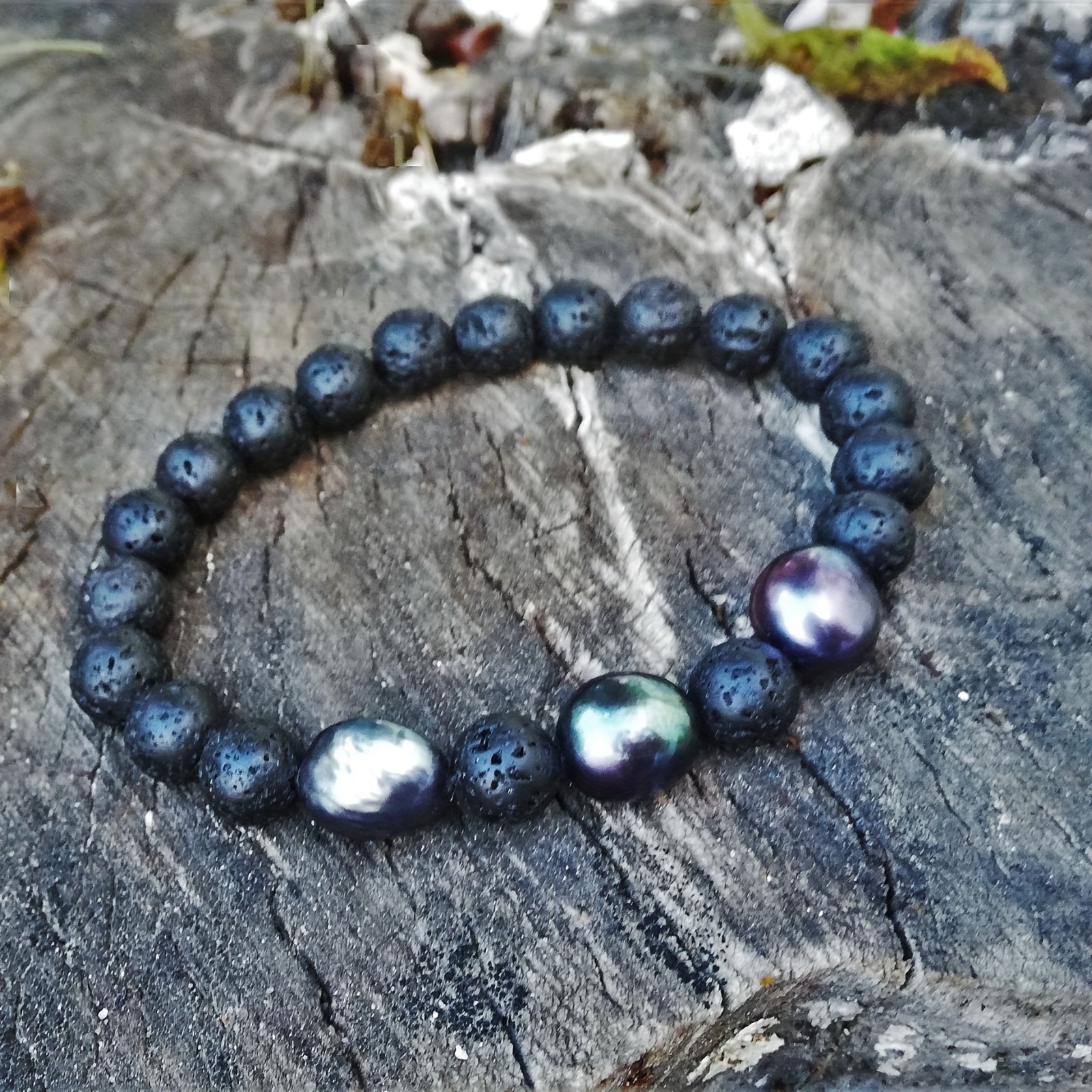 Stretchy Freshwater Pearl Bracelet, 18k Gold Man Unisex Surf Beach ...