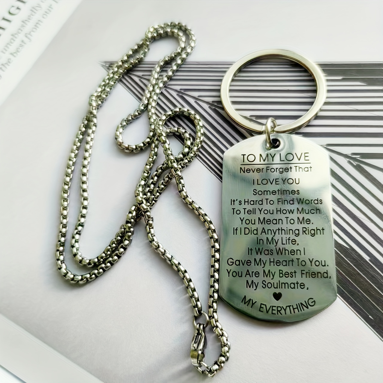 Stainless Steel Couple Keychain Exquisite Pendant Car Decoration ...