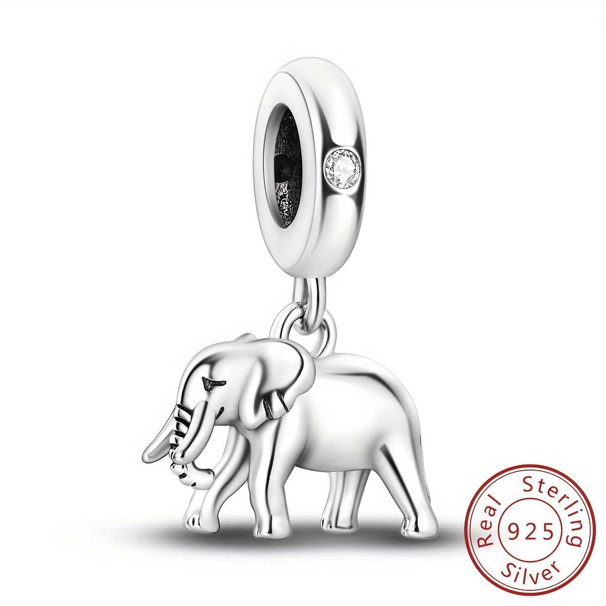 Charmhub 100% 925 Sterling Silver Simple Wild Elephant - Temu United ...