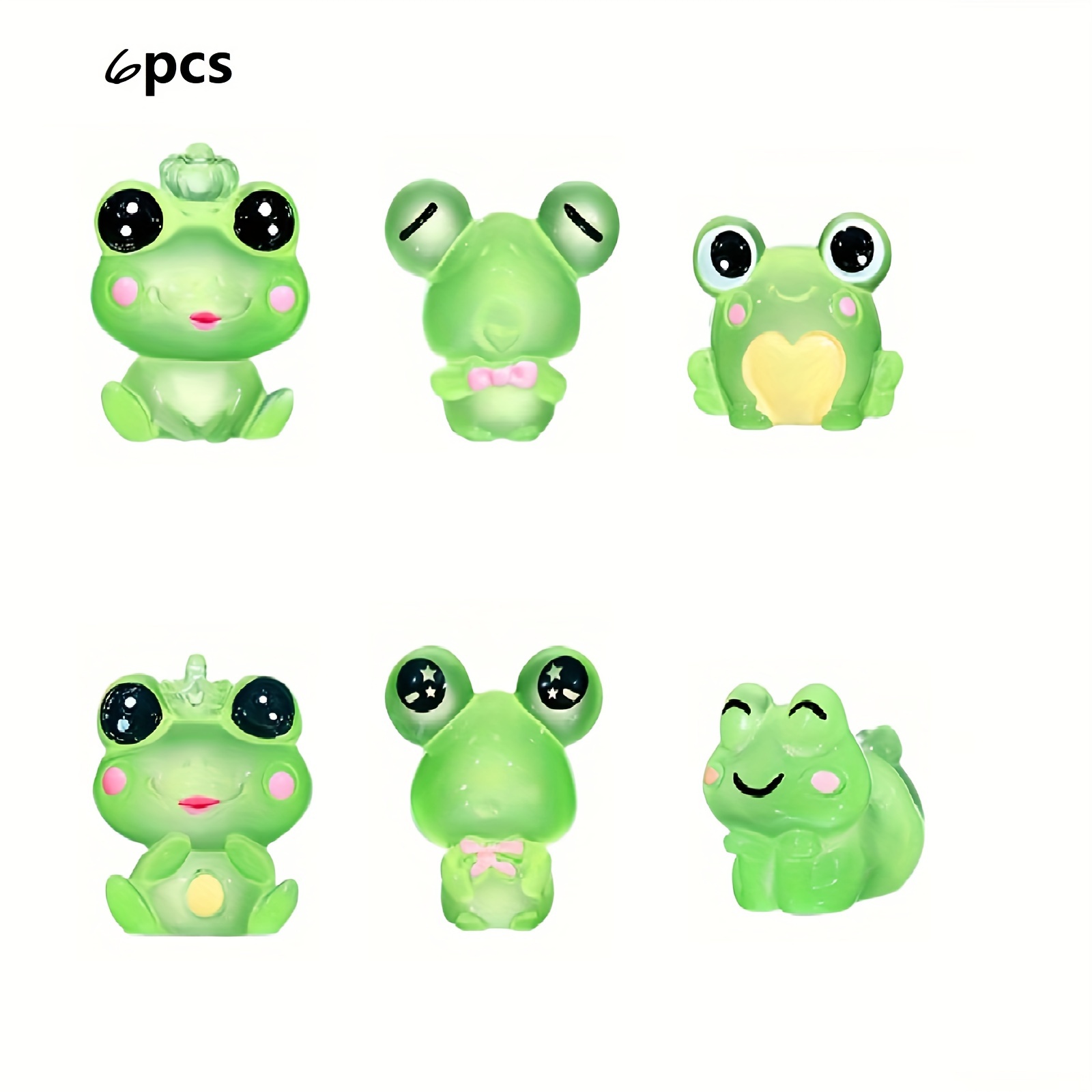 Mini Frog Glowing Miniature Statues Green Mini Resin Animals - Temu ...