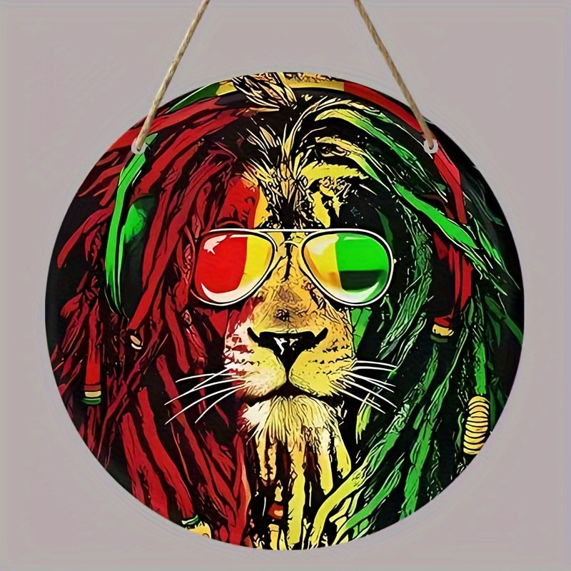 Lion Vintage Round Woode Sign Unique Plaque Hanging Painting - Temu ...