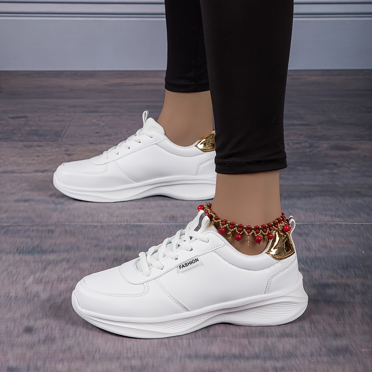 Women's White Platform Sneakers Casual Lace Outdoor Shoes - Temu United ...