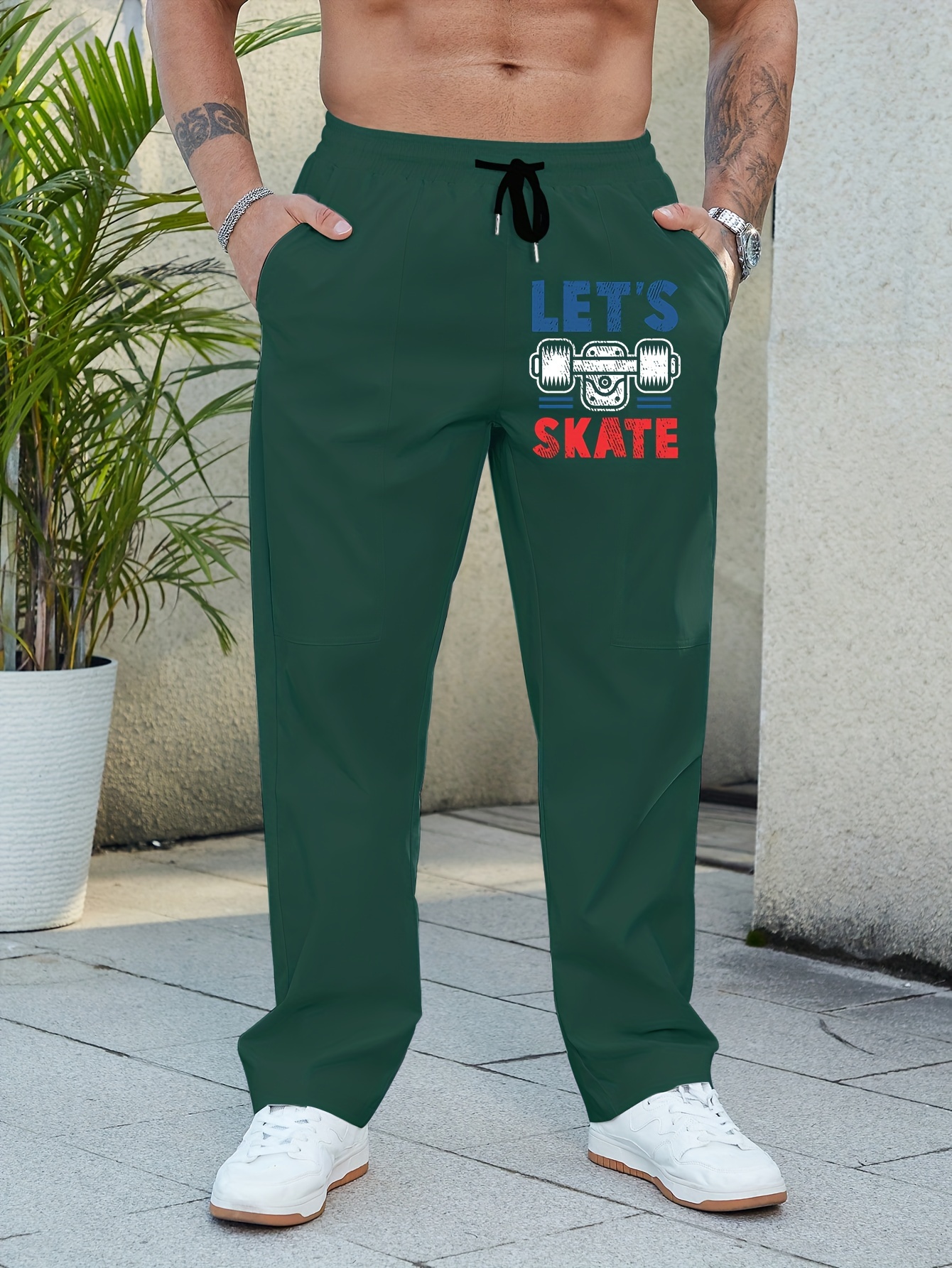 Plus Size Herren Jogginghose Mit „lets Skate Print Übergroße