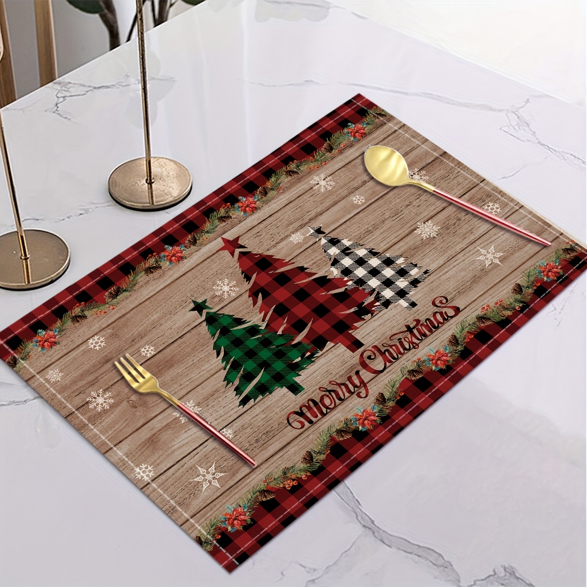 Christmas Linen Placemat Christmas Theme Table Mat Christmas - Temu Ireland