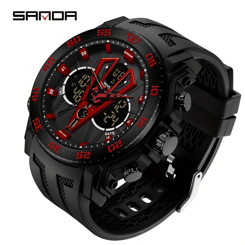 Mens Watches Waterproof Sports Dual Display Led Wrist Watch Mens ...