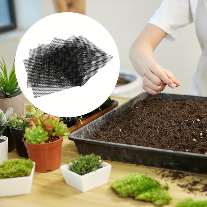Black Square Mesh Flower Pot Hole Mesh Pad Bottom Grid Mat - Temu Australia
