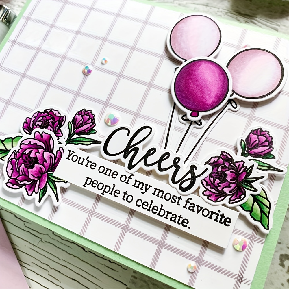 Birthday Sentiments Stamp And Cutting Dies Set For Diy Scrapbooking ...