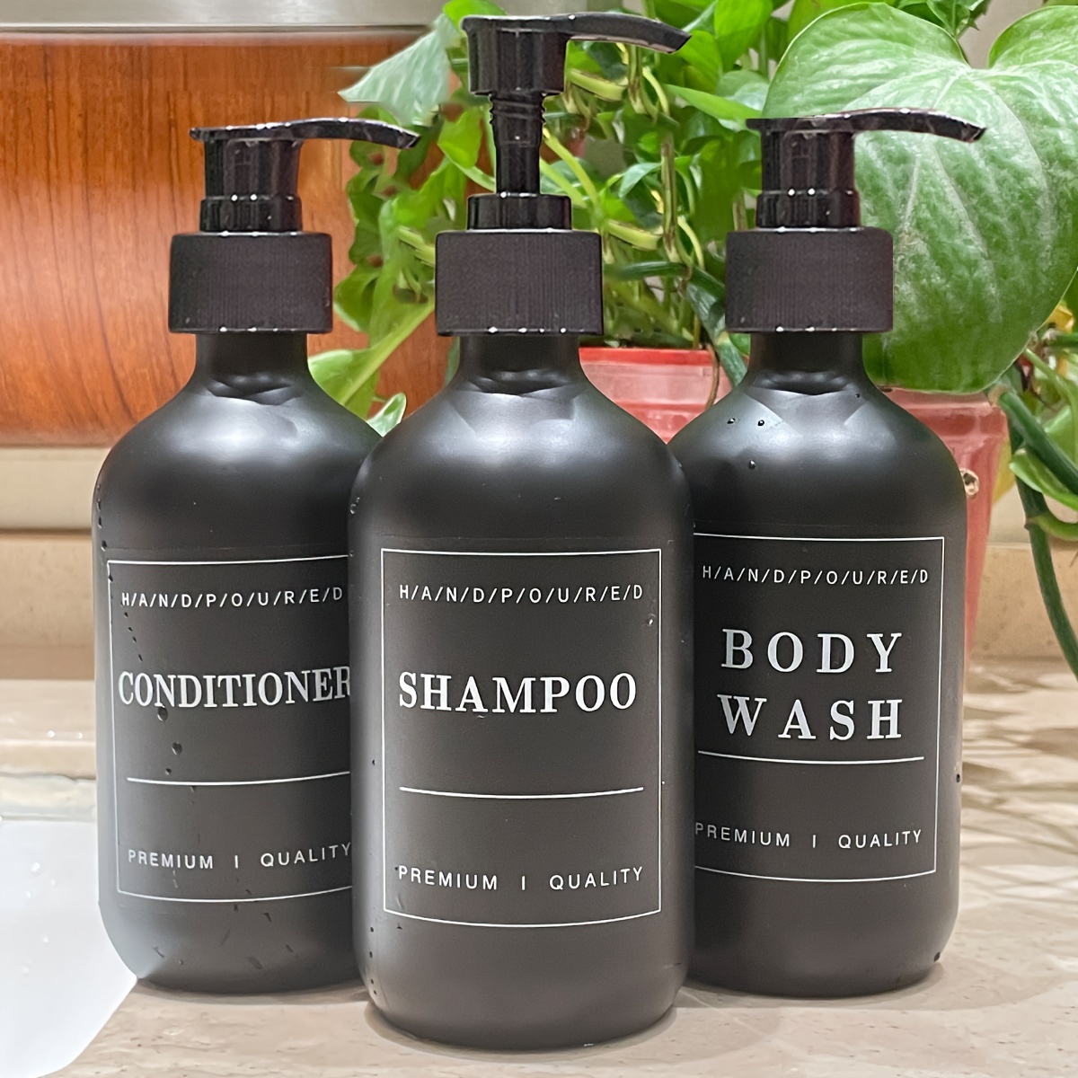 3pc 1 Set Bathroom Soap Dispenser Dispensing Bottle Set - Temu Denmark