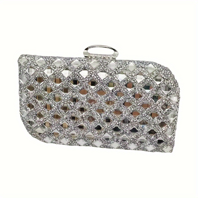 Elegant Rhinestone Glitter Clutch Clip Evening Bag Luxury - Temu United ...