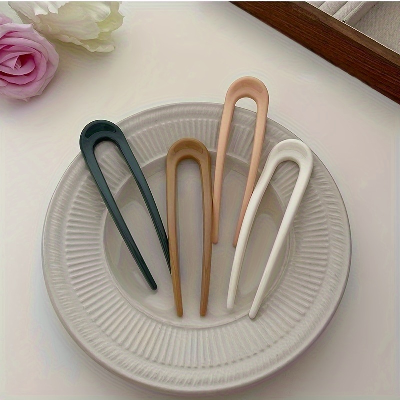 U Shaped Hairpin Solid Color Hair Dish Buns Styling Hair - Temu Australia