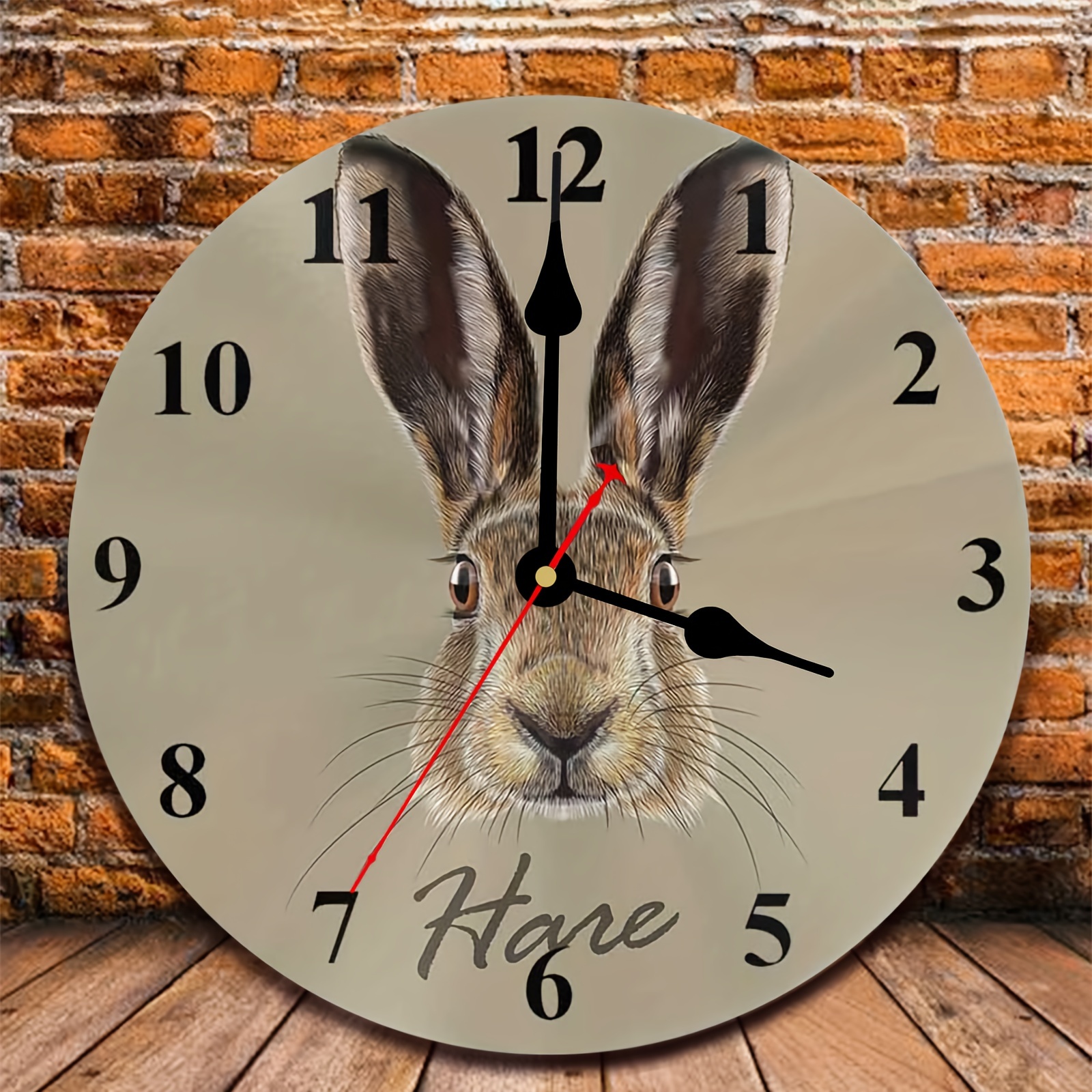 a rabbit long ears a round wall clock home - Temu Australia