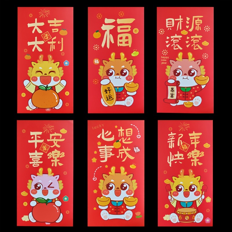 2024 Red Envelopes Dragon Year Red Envelopes New Year Red - Temu Canada