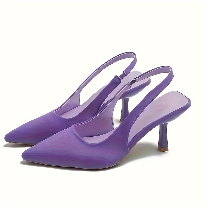 Solid Color Stiletto Heels Women's Elegant Point Toe Dress - Temu Canada
