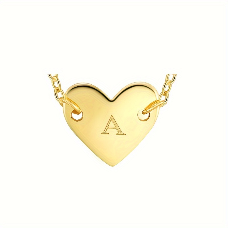 A m Letter Heart shaped Pendant Necklace Plated Simple - Temu United ...