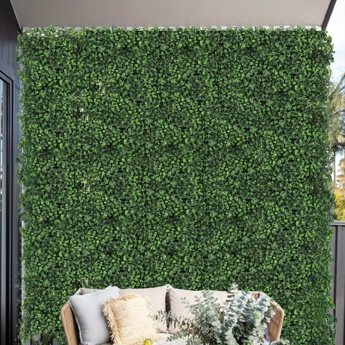1pc Artificial Grass Wall Panel Hedge Wall Panels Greenery Wall Backdrop Privacy Hedge Screen Uv
