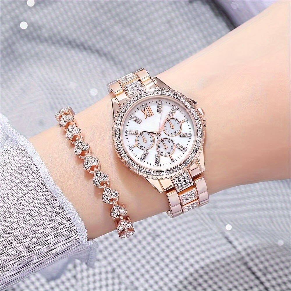 Women's Watch Luxury Rhinestone Quartz Watch Analog - Temu United Kingdom