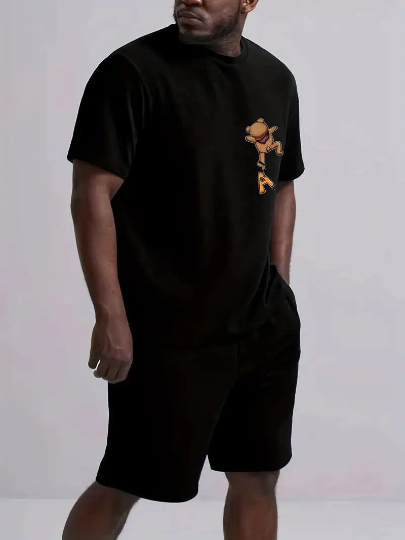 ファニーレター「a」とかわいいベ ィックメンズtシャツショーツセット 夏用 プラスサイズ Temu Japan