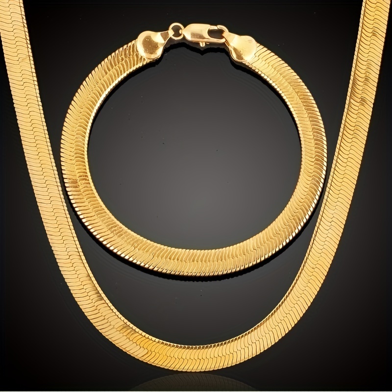 Snake Chain Set Suitable Men Women Gold plated Jewelry Tight - Temu Ireland