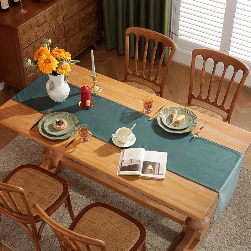 Velvet Table Runner Simple Solid Color Long Strip Table - Temu
