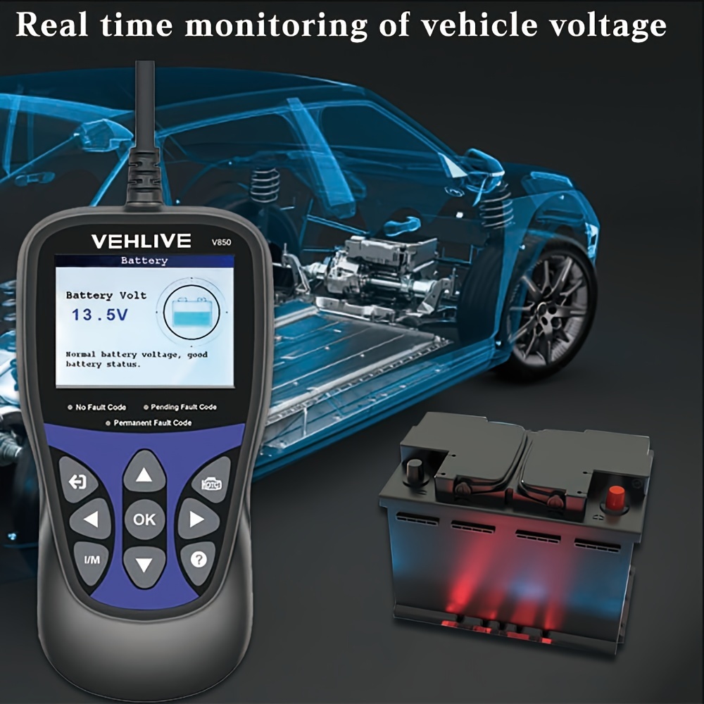 자동차 진단 코드 스캐너 Obd2 V850 오류 코드 리더 Obd 배터리 테스터 자동 진단 도구 Temu Republic