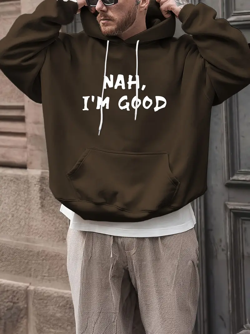 Plus Size Mens Stylish Loose Alphabets Pattern Hoodie Temu Canada