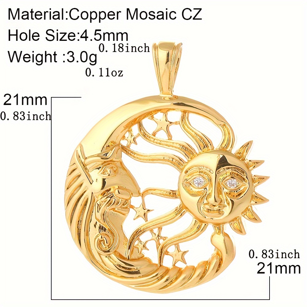 Luxury Moon Star Sun Shaped Charm Pendant Inlaid Shiny - Temu United ...