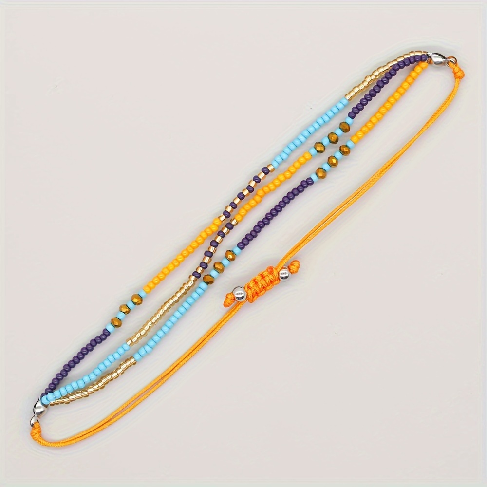 Boho Style Mini Seed Beads Beaded Bracelet Multi Layers - Temu Australia