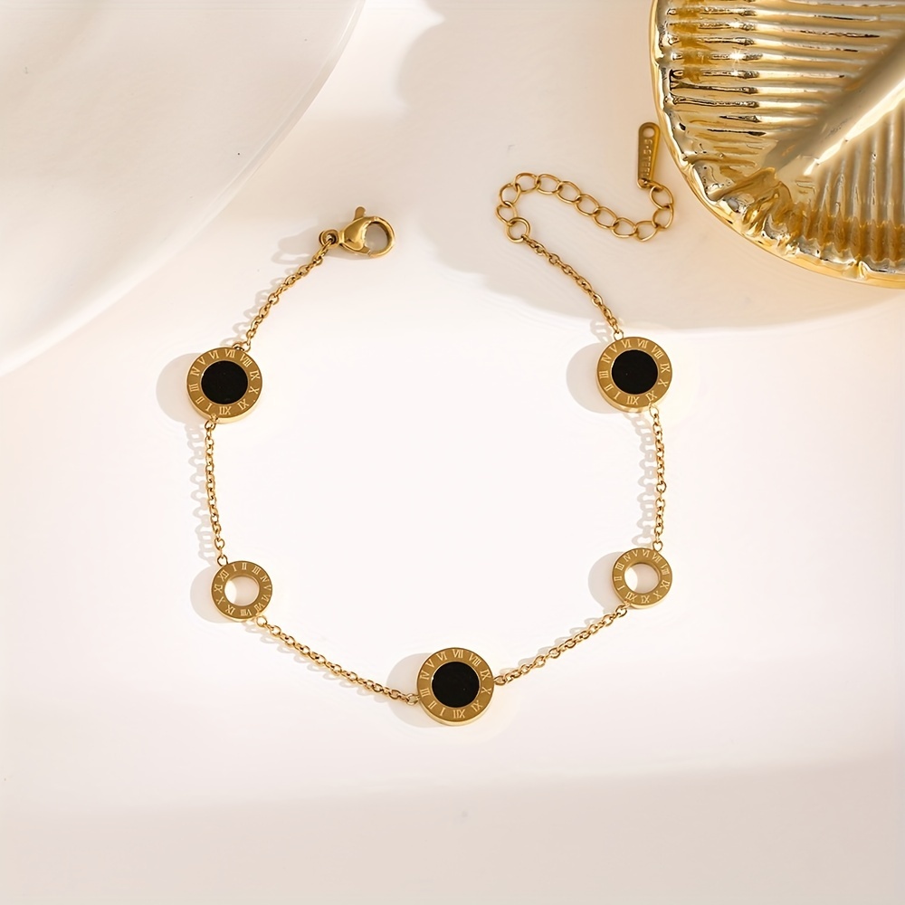 Plated Thin Chain Bracelet Elegant Titanium Steel Hand Chain - Temu ...