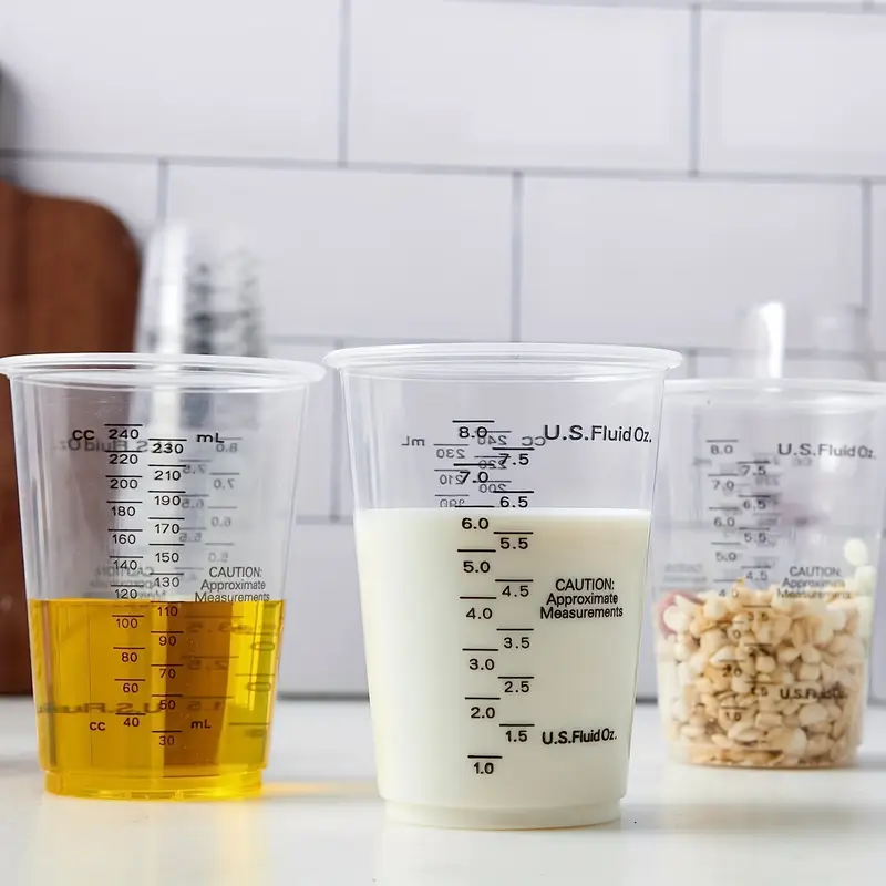 Diy 수지 도구 키트 8 온스 일회용 계량컵 클리어 플라스틱 계량컵 나무 혼합 스틱 수지 혼합 컵 액체 계 Temu