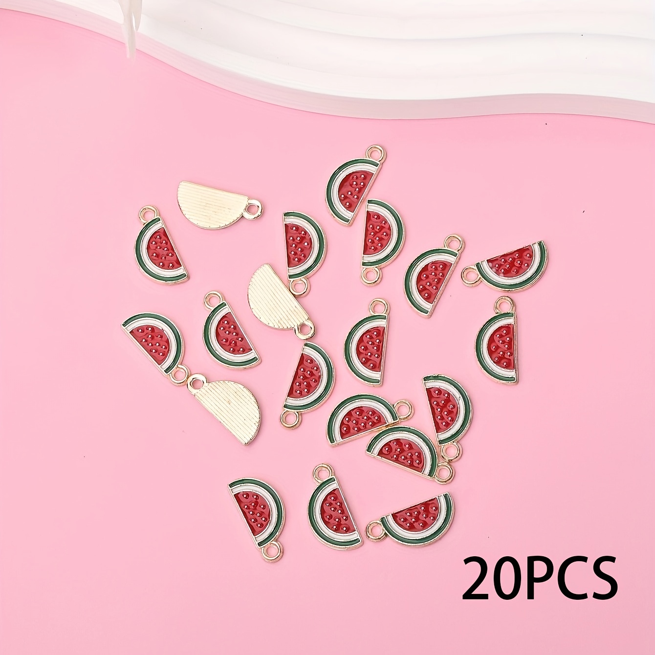 Cute Watermelon Design Alloy Enamel Pendants For Necklace Bracelet ...