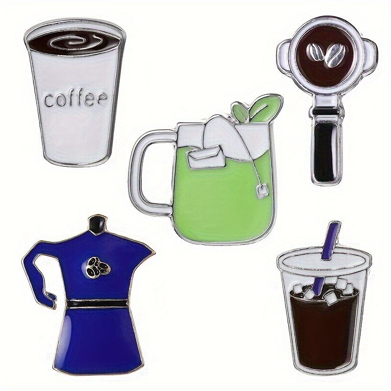 Coffee Shop Tools Enamel Pin Brooch Badge Bean Bottle Cup - Temu United ...