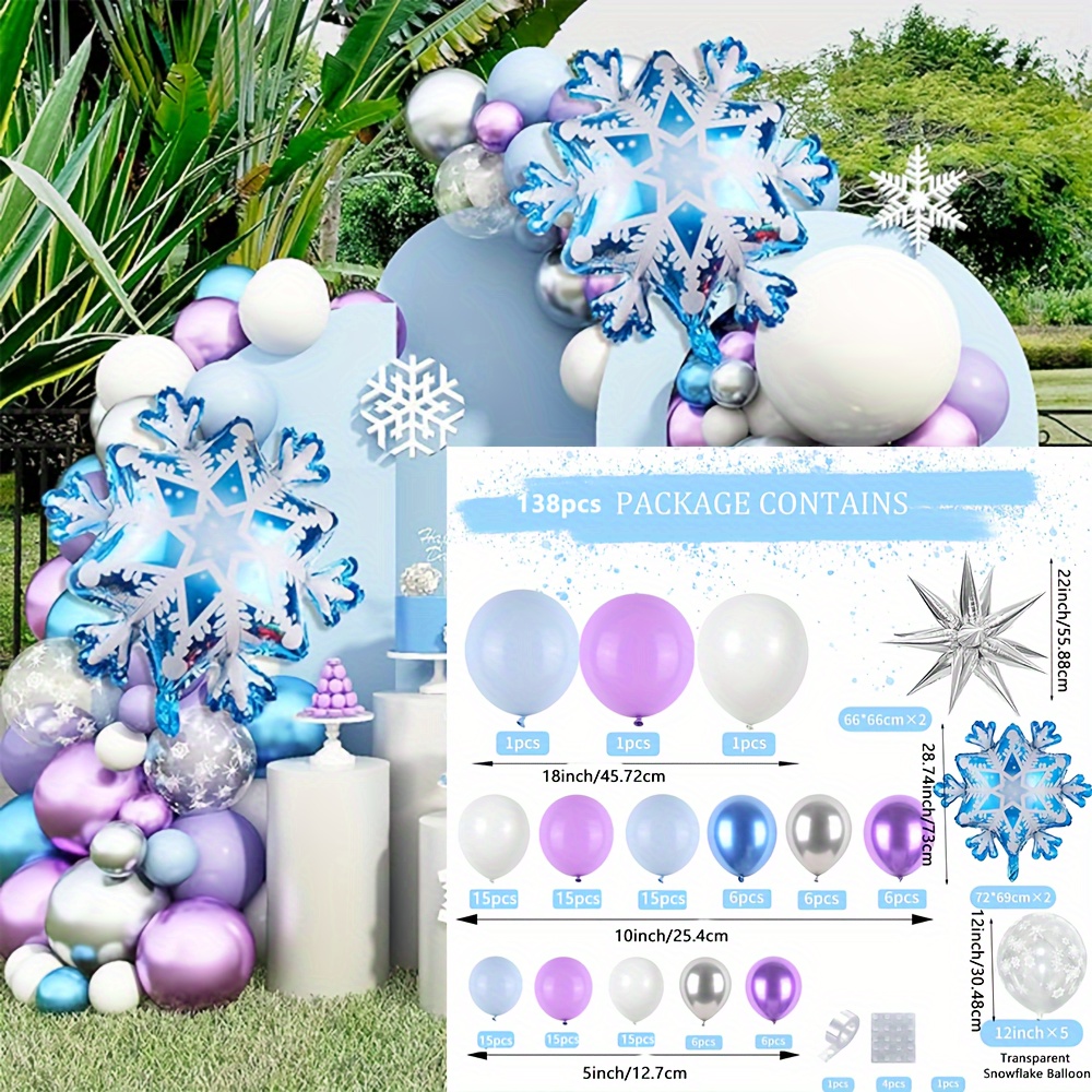 142pcs snowflake balloon garland arch kit - Temu Ireland