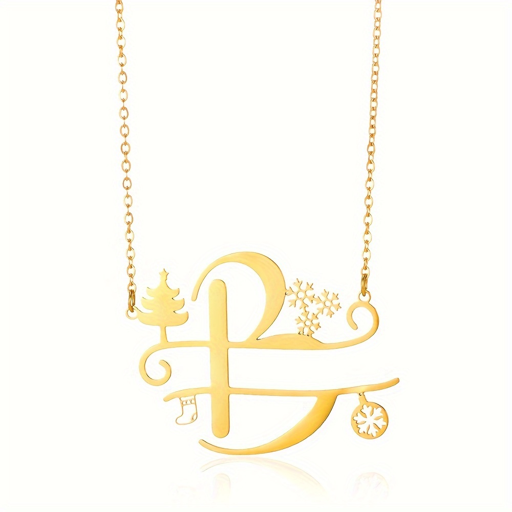 Christmas Personality Creative 18k Gold Plated Stainless Steel ...