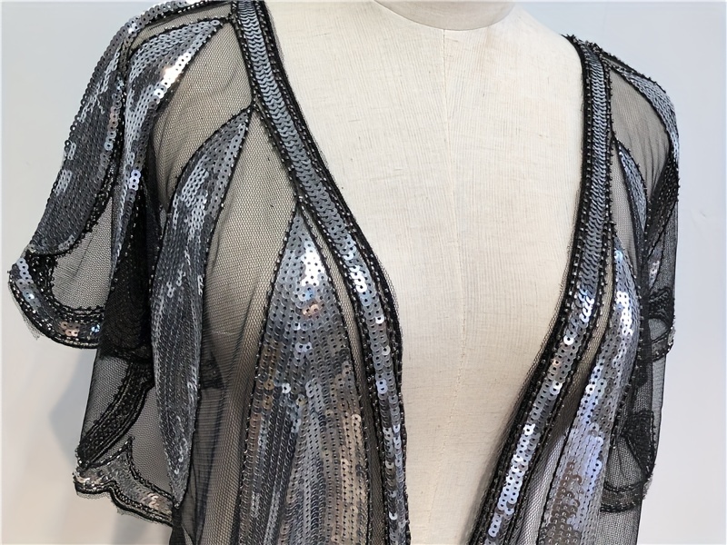 1920s Beaded Sequin Flapper Shawl Elegant Retro Lace Cape - Temu