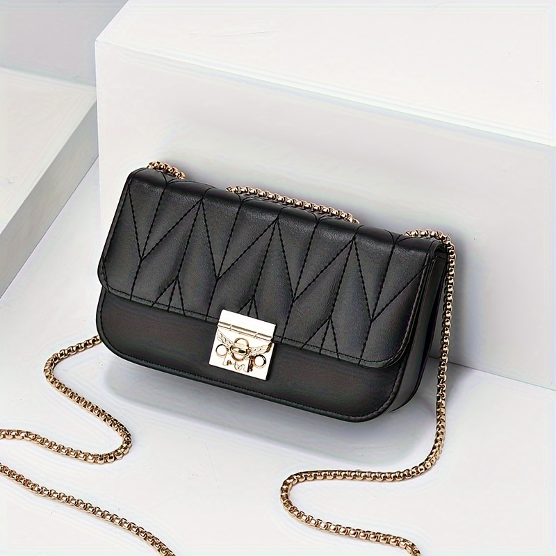 Ladies Quilted Crossbody Bag Fashionable Chain Clutch Bag - Temu United ...