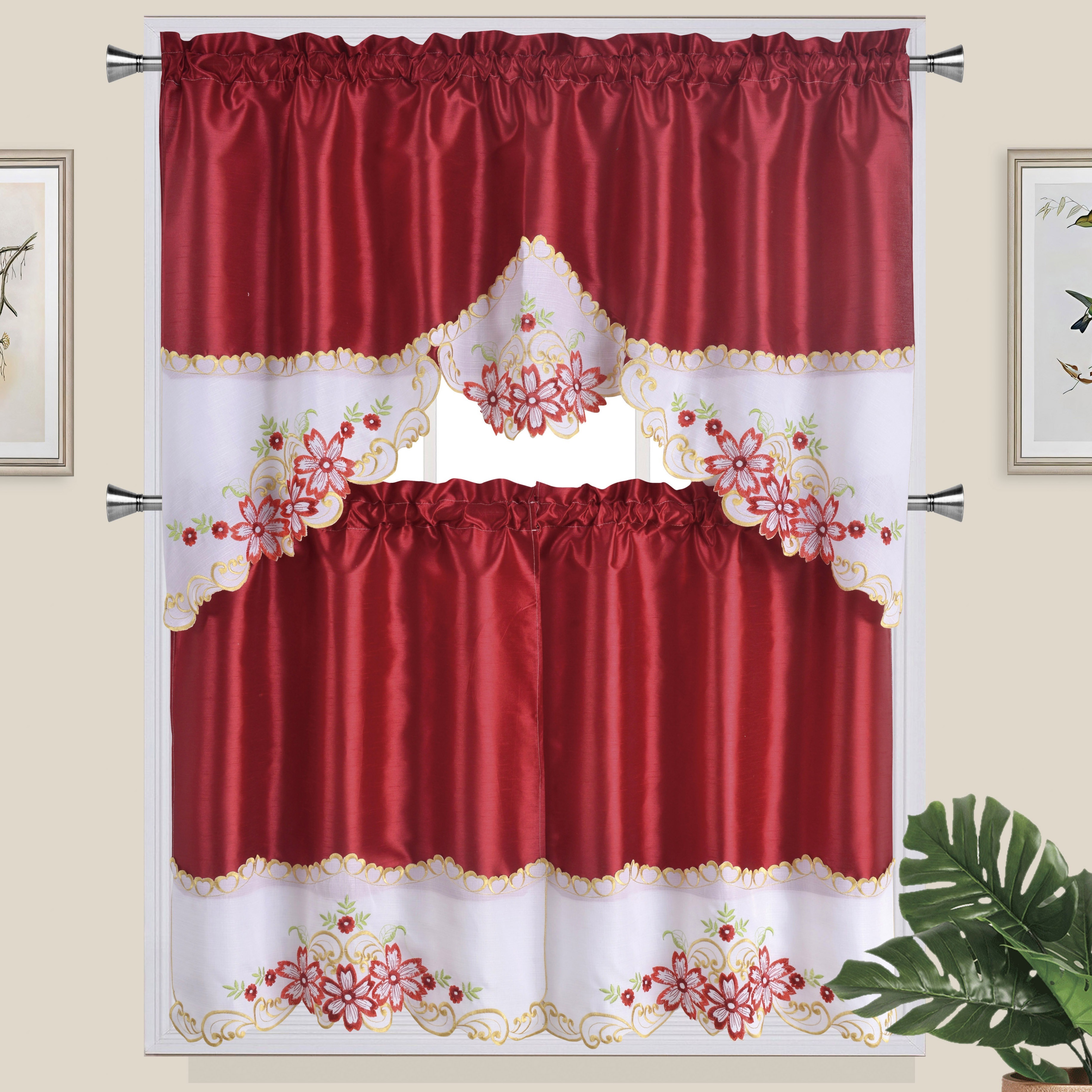 kitchen curtains sets sold on Temu United States