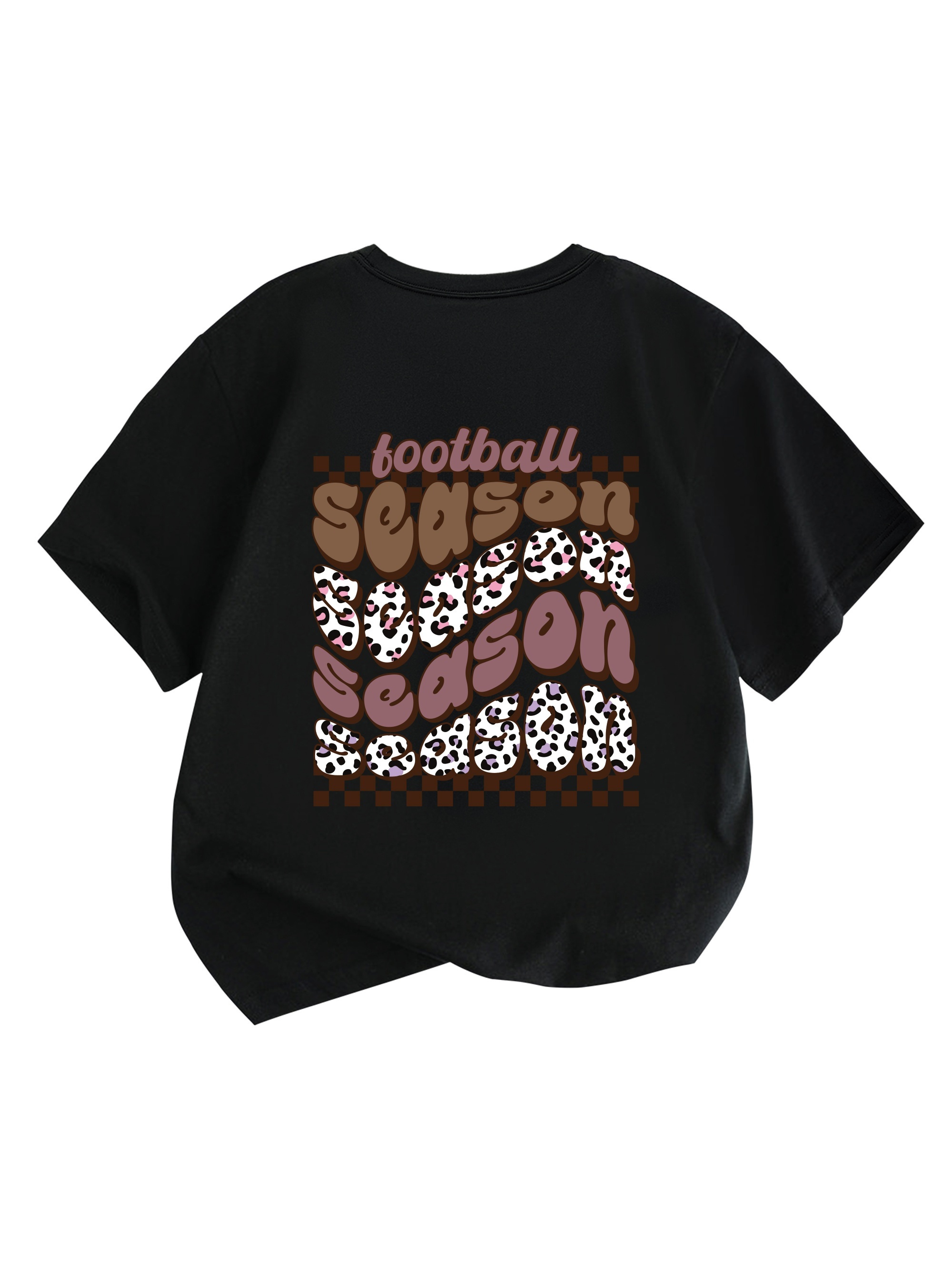 Football Season Print Crew Neck Short Sleeve T shirt Girls - Temu Portugal