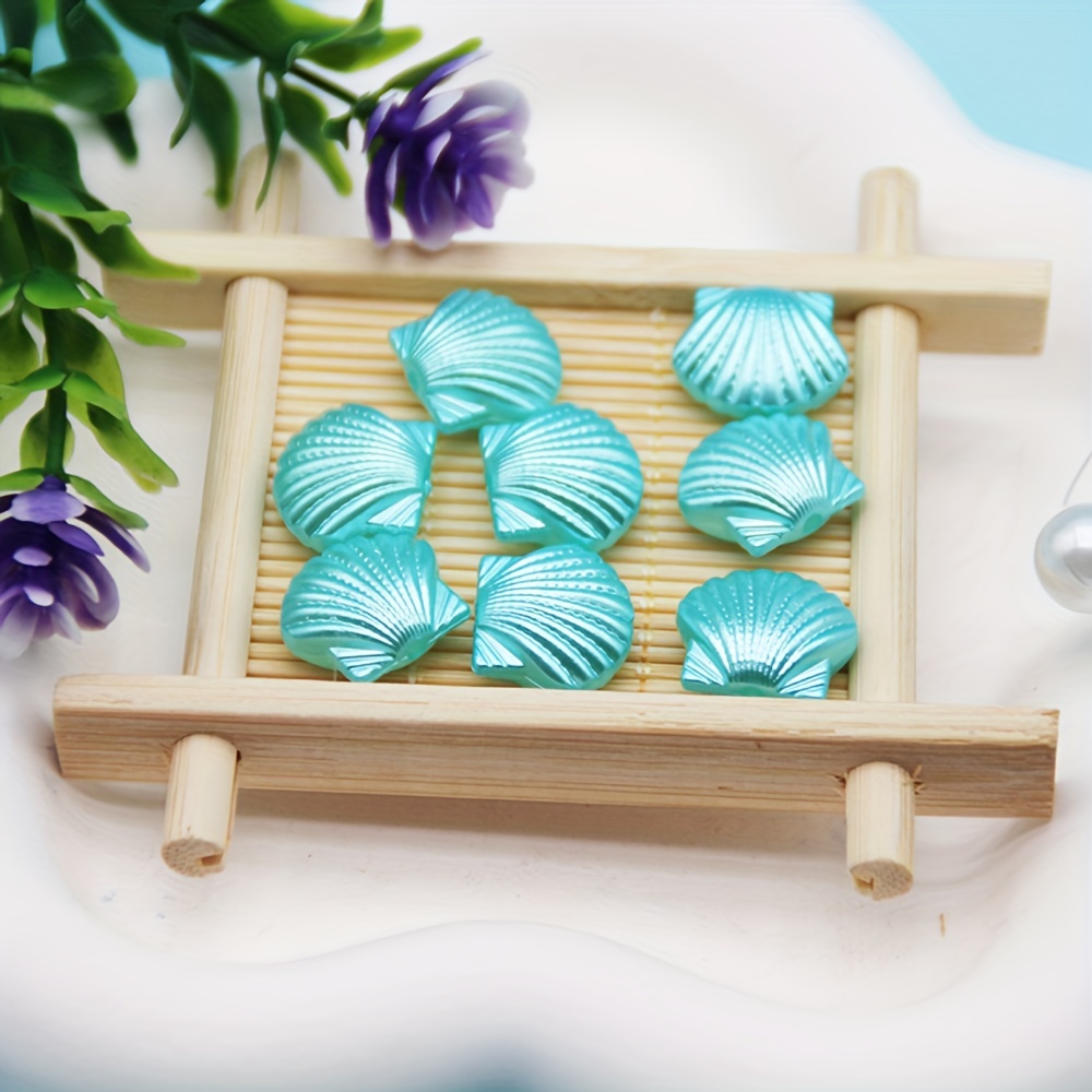 Pearlescent Imitation Pearl Shell Straight Hole Bead Plastic - Temu ...