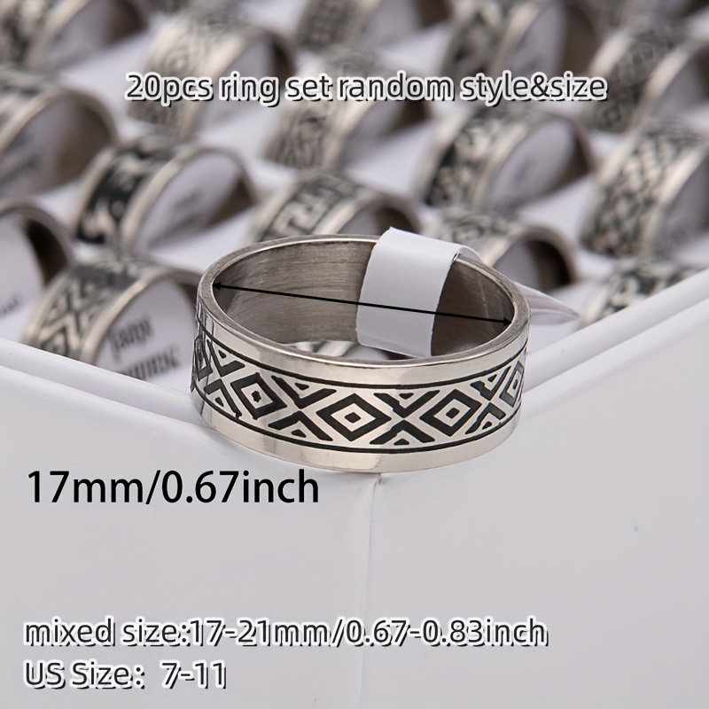 Black Hollowed Titanium Steel Ring Mixed Random Size Set - Temu United ...