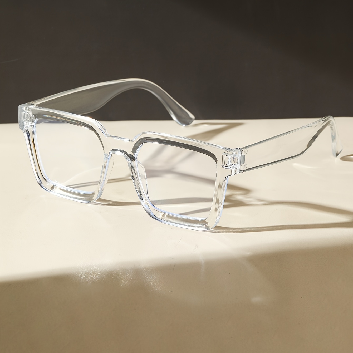 Square Frame Clear Lens Glasses Fashion Decorative Glasses - Temu Canada