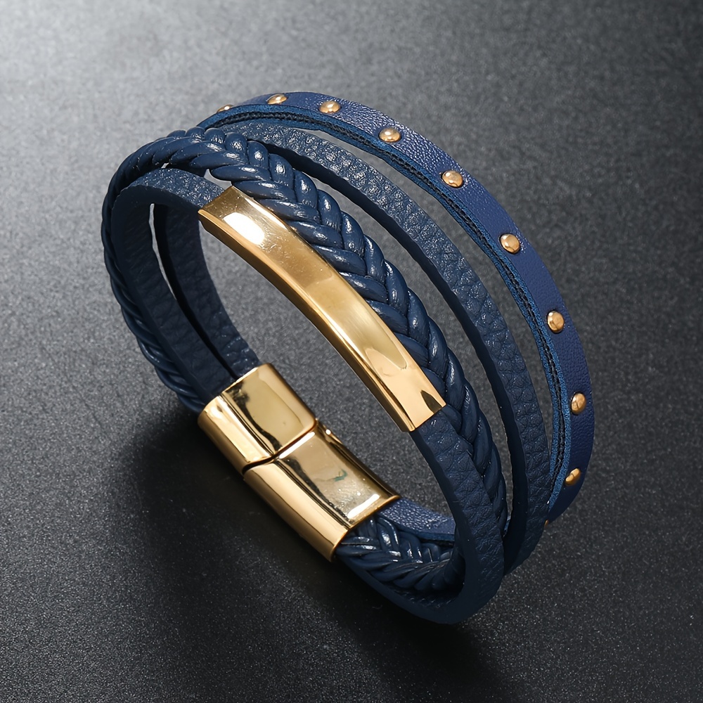 Fashion Pu Leather Creative Men's Bracelet, Magnetic Buckle Bracelet ...