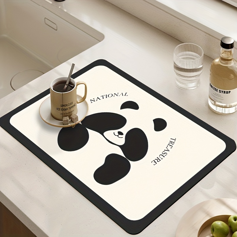 Dish Drying Mat, Kitchen Countertop Drain Mat, Diatom Mud Absorbent Mat ...