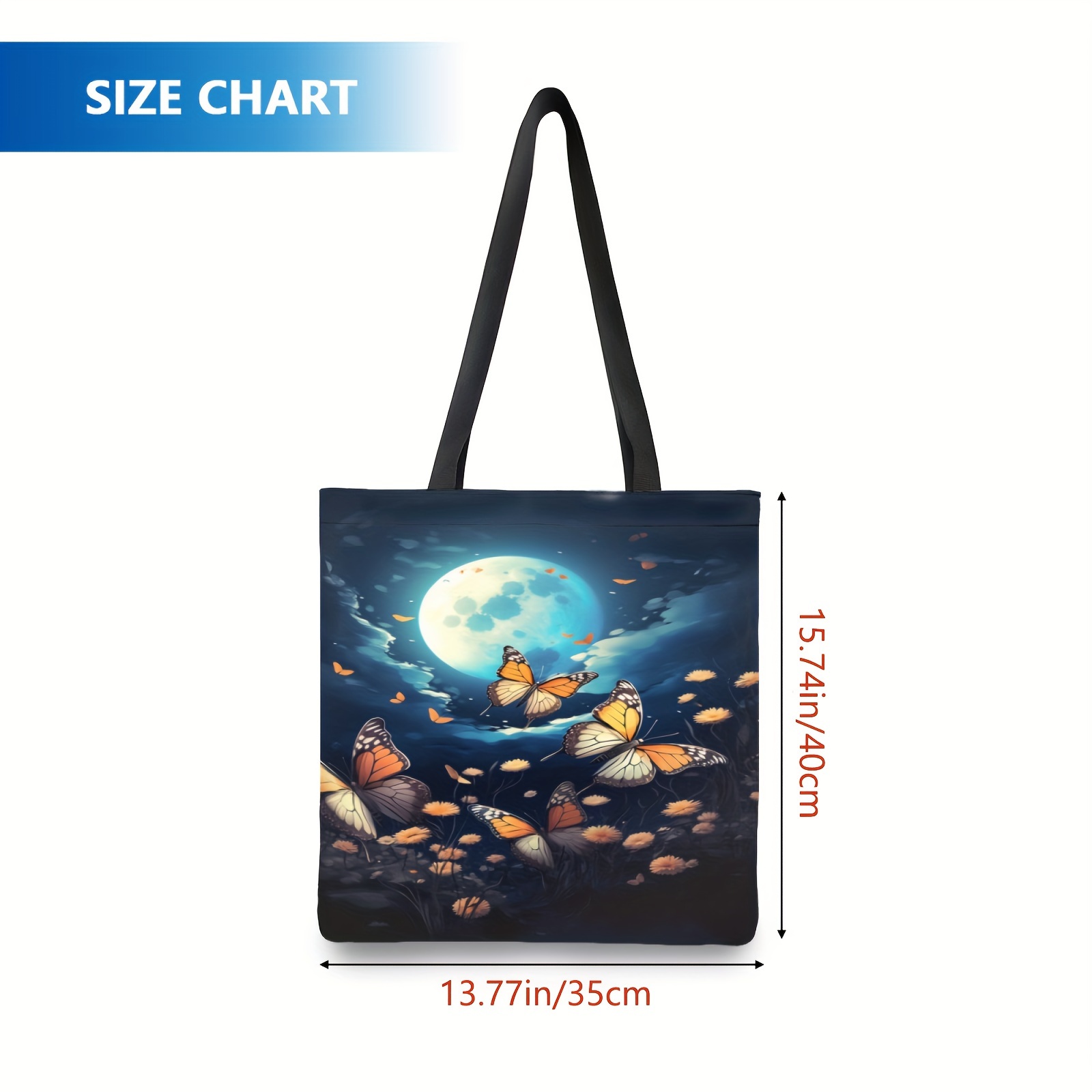 Butterfly Print Tote Bag Large Capacity Shoulder Bag Women's - Temu ...