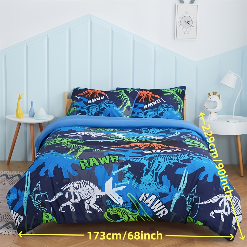 Modern Duvet Cover Set Color Dinosaur Fossil Print Bedding - Temu Canada