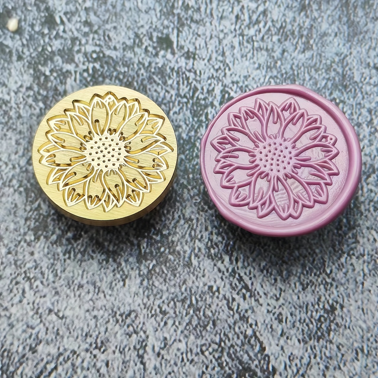 Sunflower Series Wax Seal Stamp Removable Round Seal Stamp - Temu