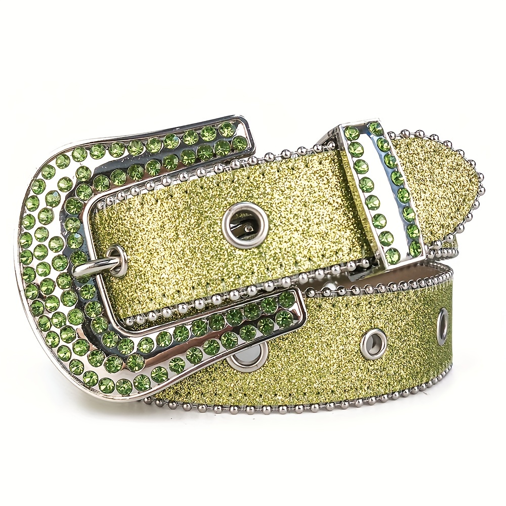 men women punk sparkle belt western style le belts for jeans - jewelry ...