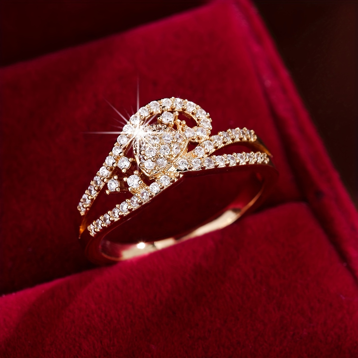 Light Luxury Zircon Index Finger Ring Wedding Engagement - Temu United ...