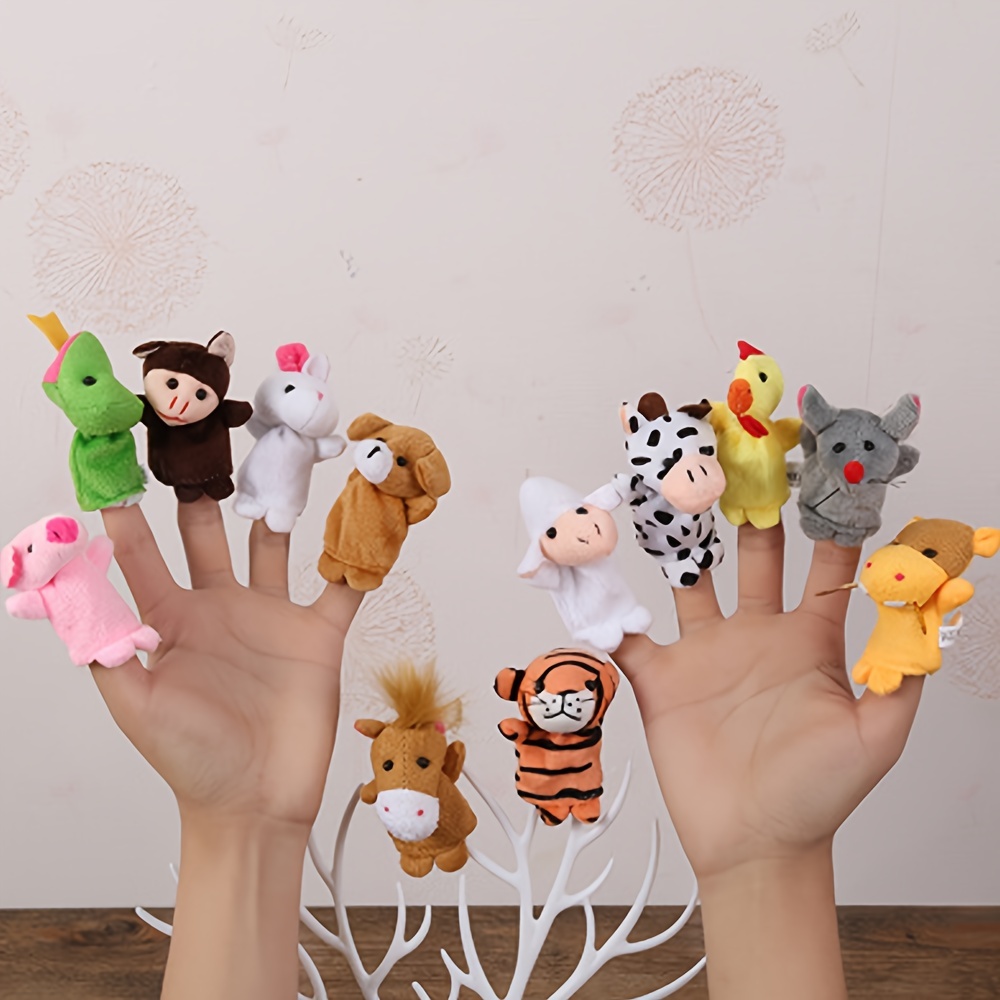 Cartoon Finger Puppet Set Stuffed Animal Finger Dolls Interactive Early ...